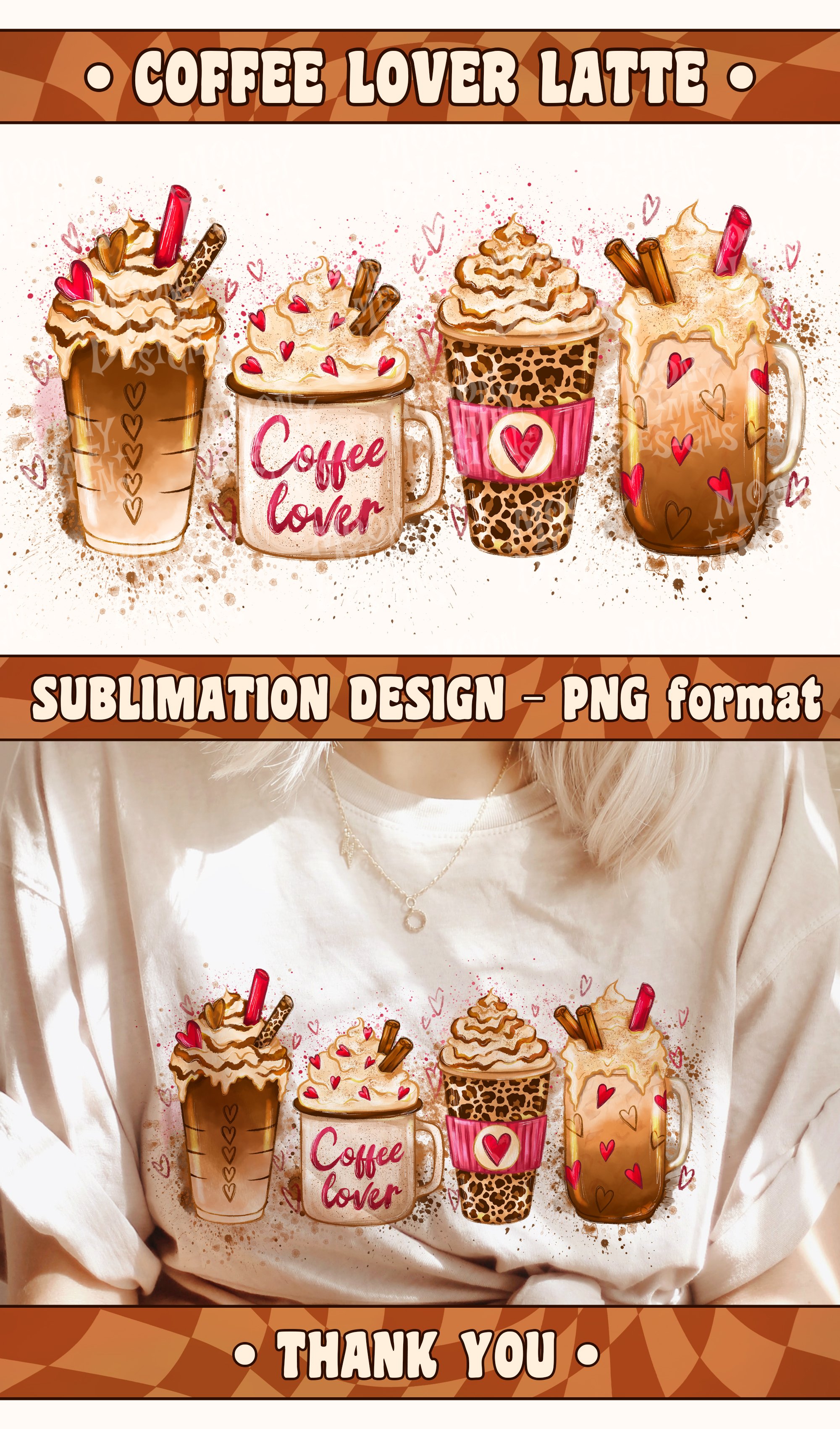 Coffee Lover Sublimation Design, PNG Coffee T-Shirt Design