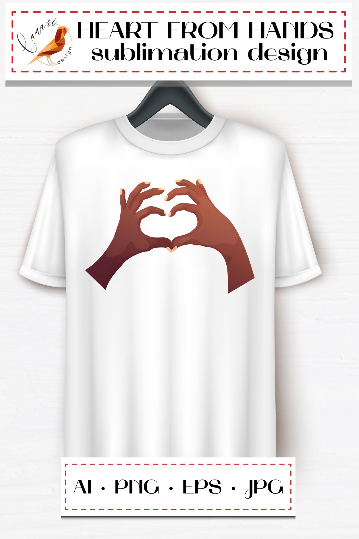Hands with heart shape Sublimation design