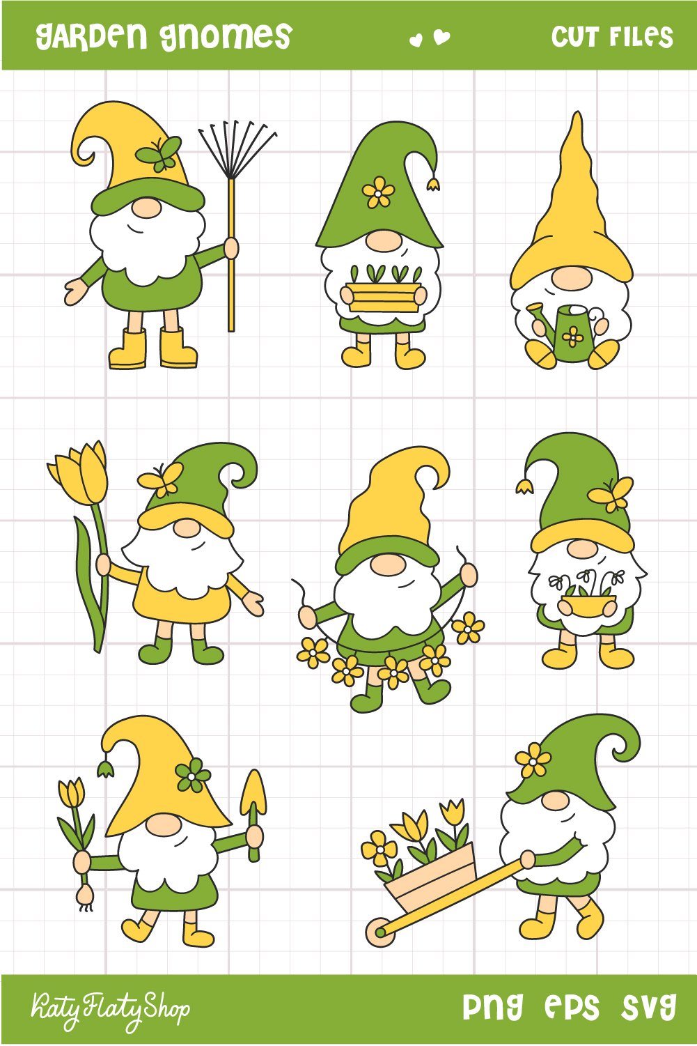 Spring gnome svg, Garden gnome clipart (1832959)