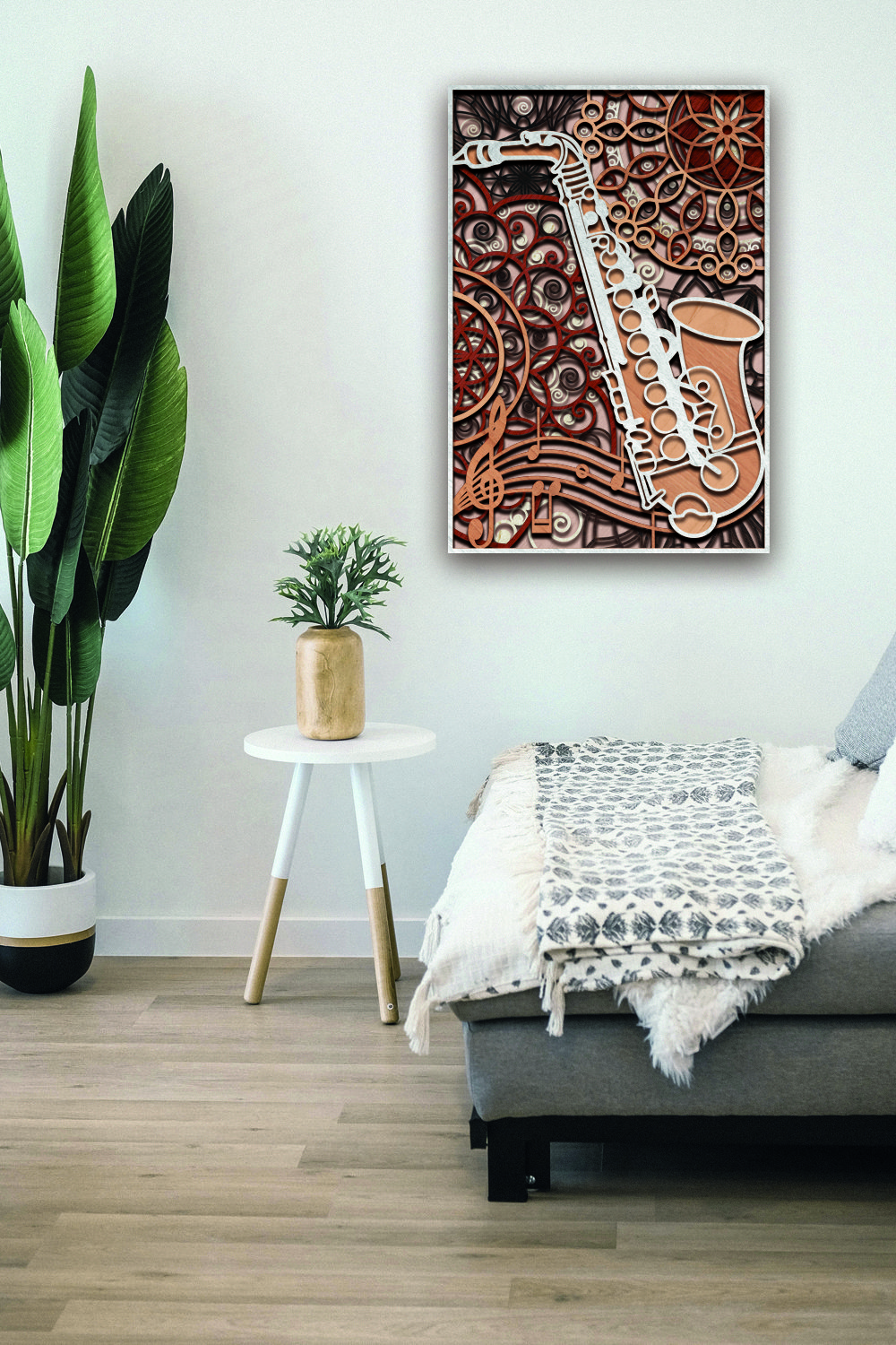 Saxophone Multilayer Cut Template, Music Decoration