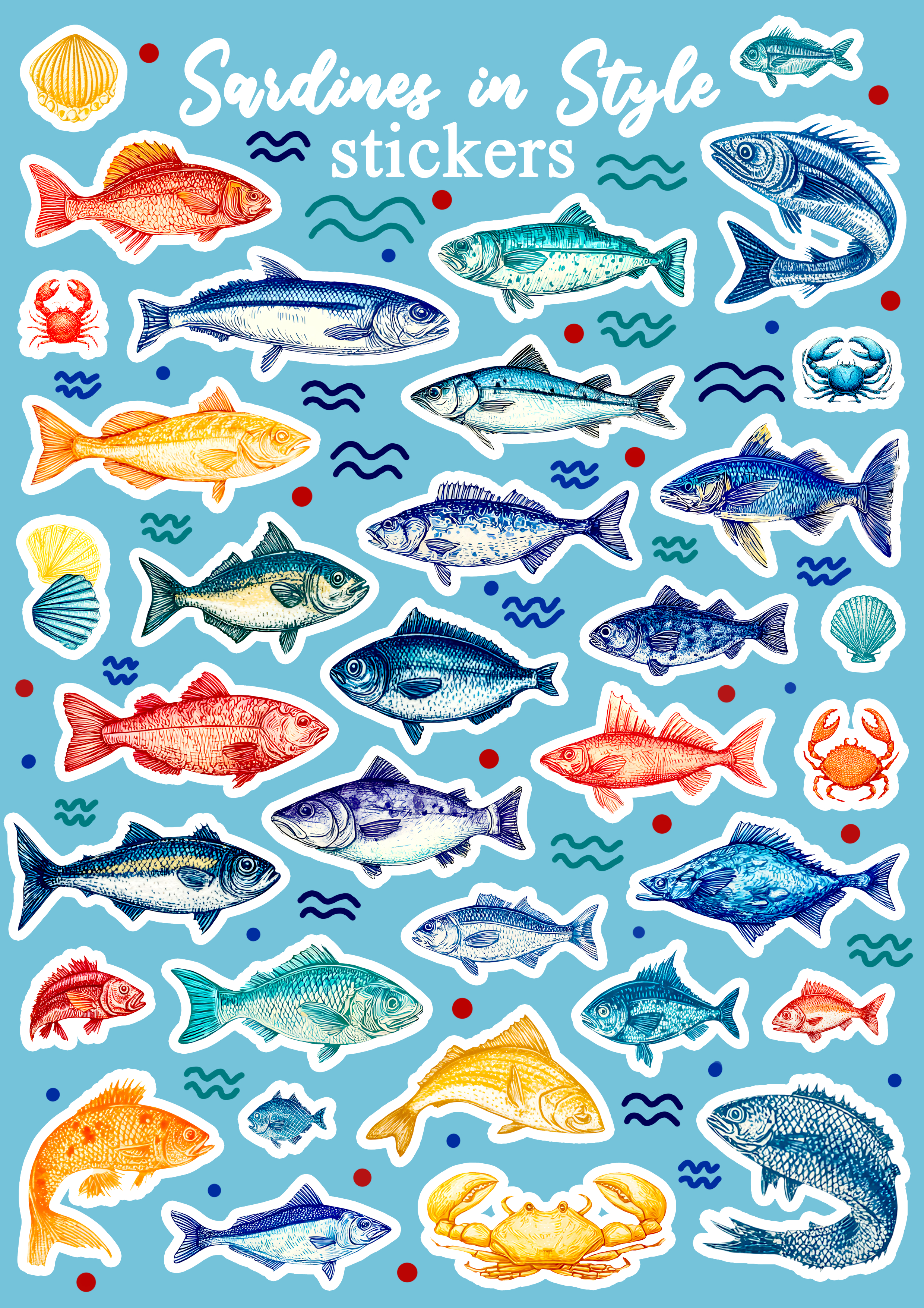 Sea adventure stickers, Kids nautical stickers