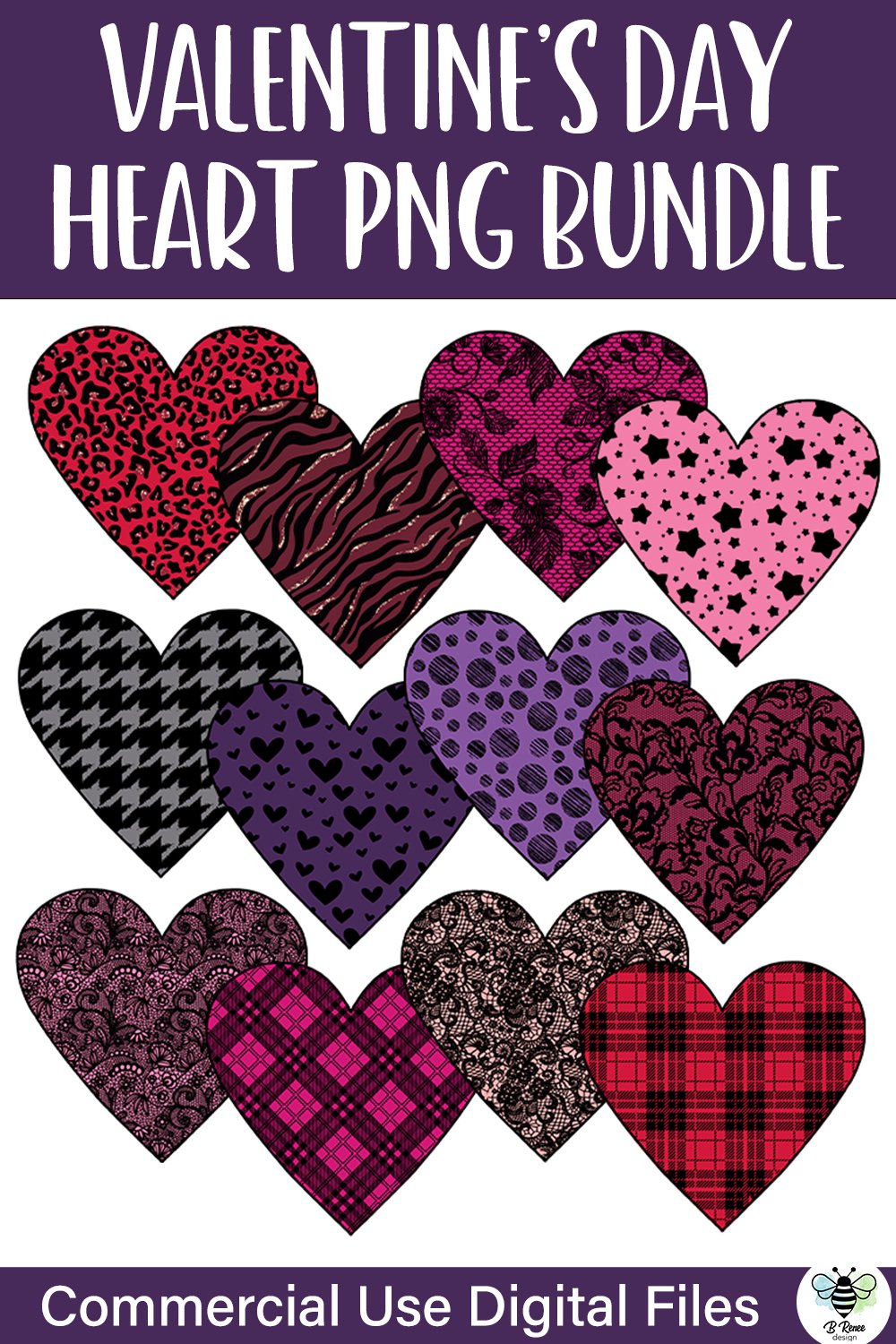 Valentine's Day Heart PNG Bundle