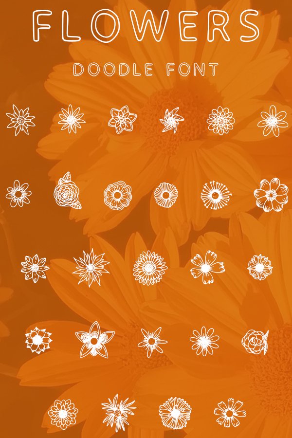 Flowers doodle font