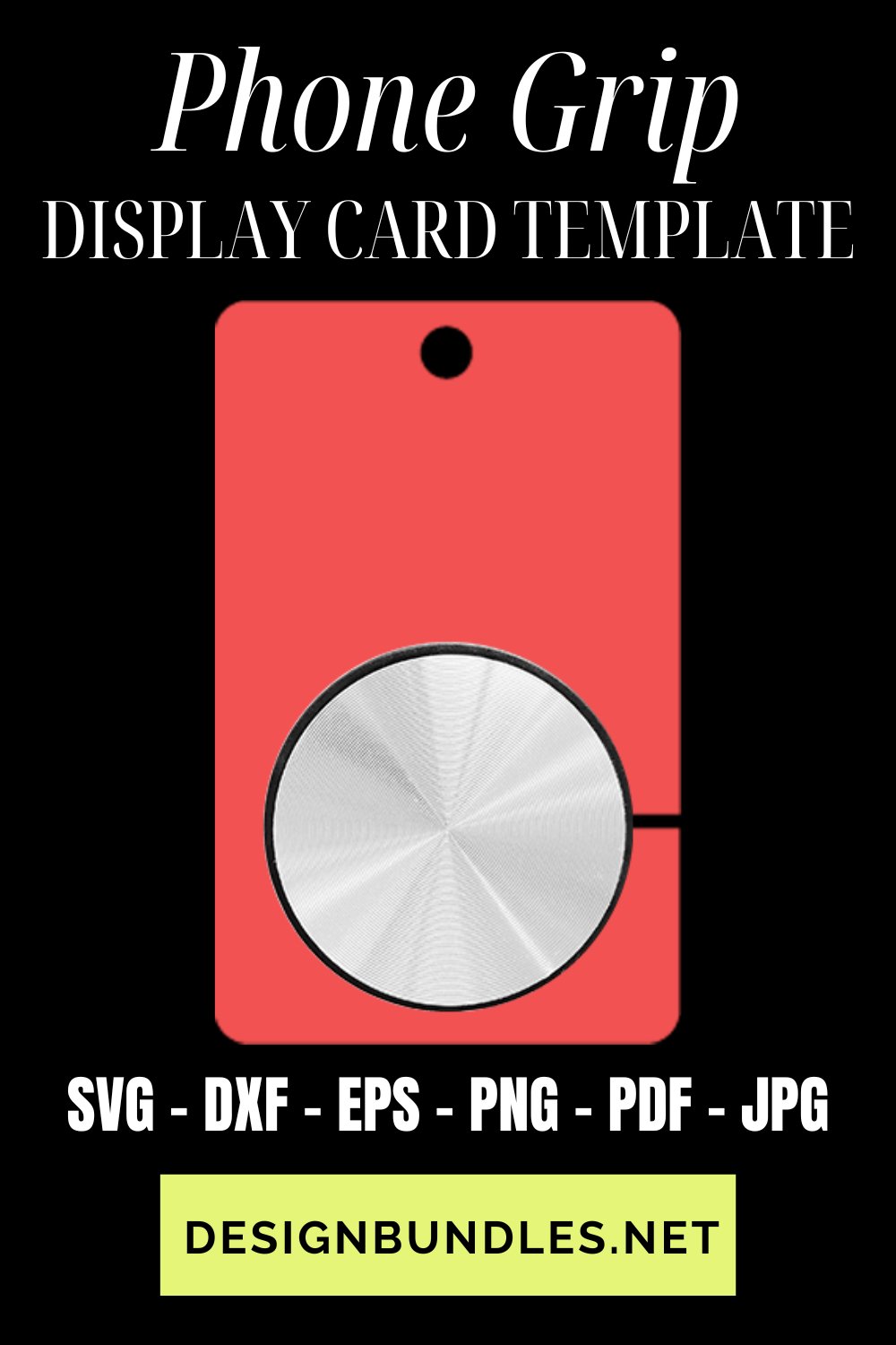 Phone Grip Display Card Template, Phone Grip Card SVG