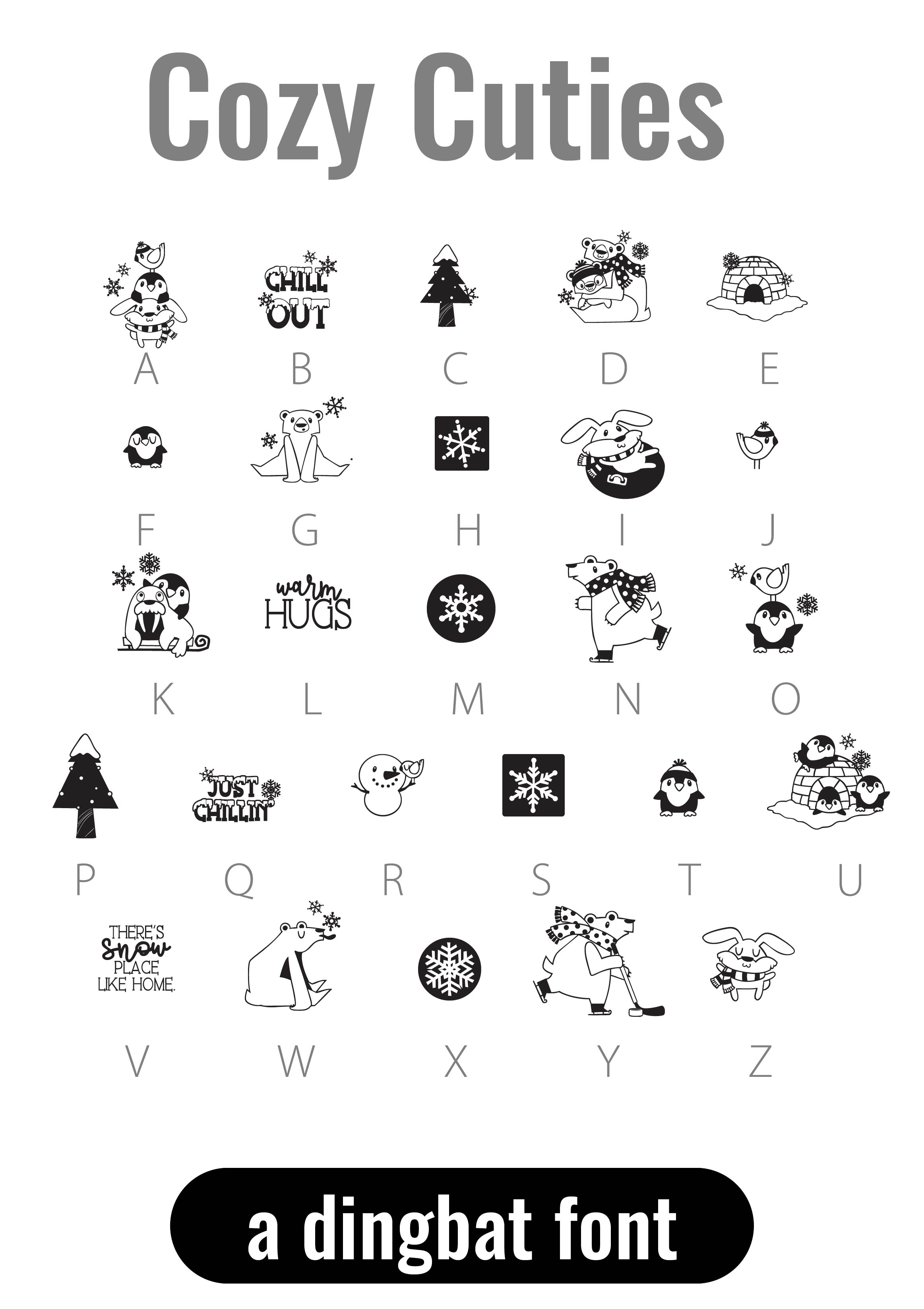 Two Valentine Dingbat Fonts with 52 creative images