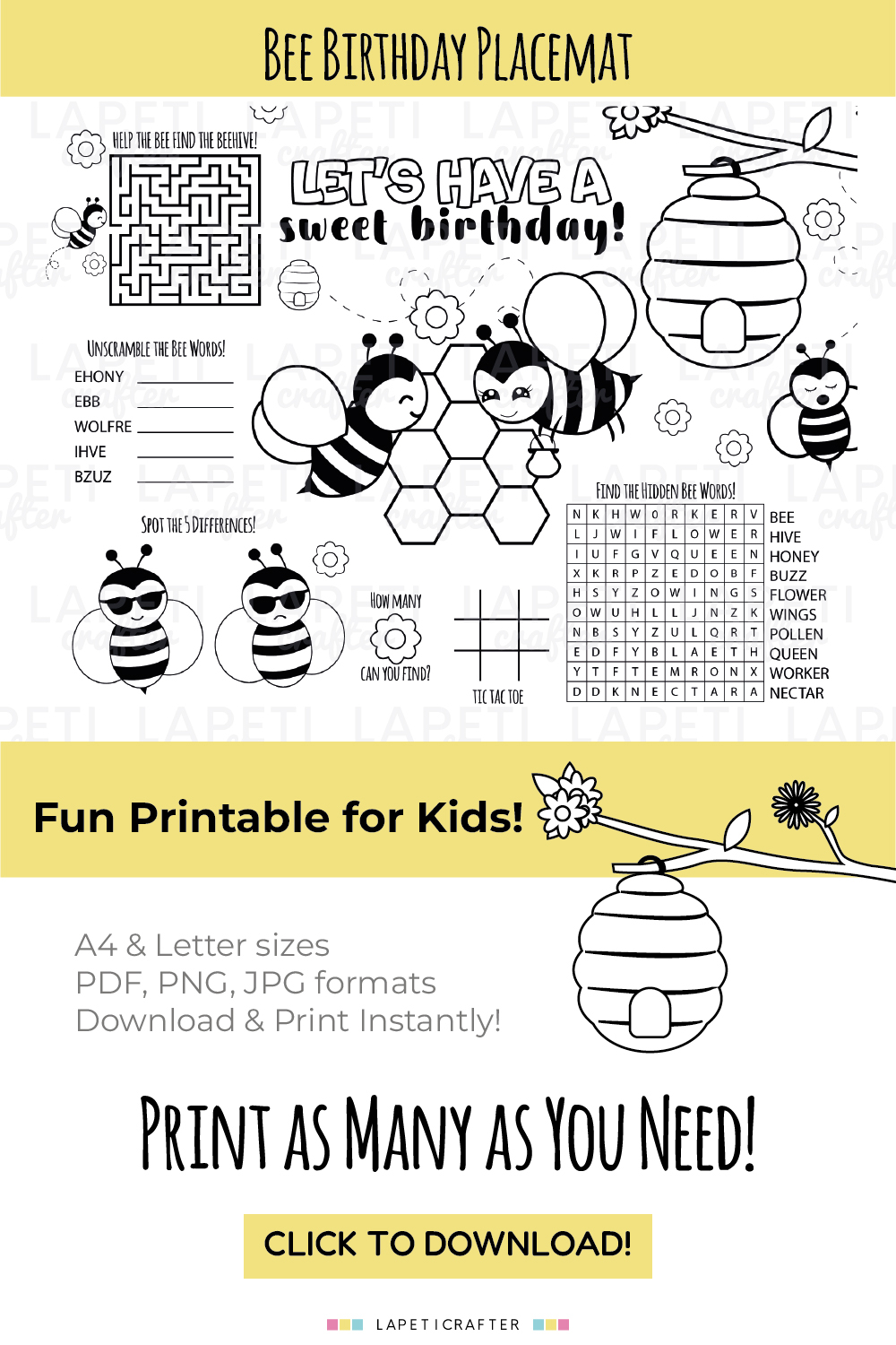 Fun Printable Activity for Kids | Birthday Party Games