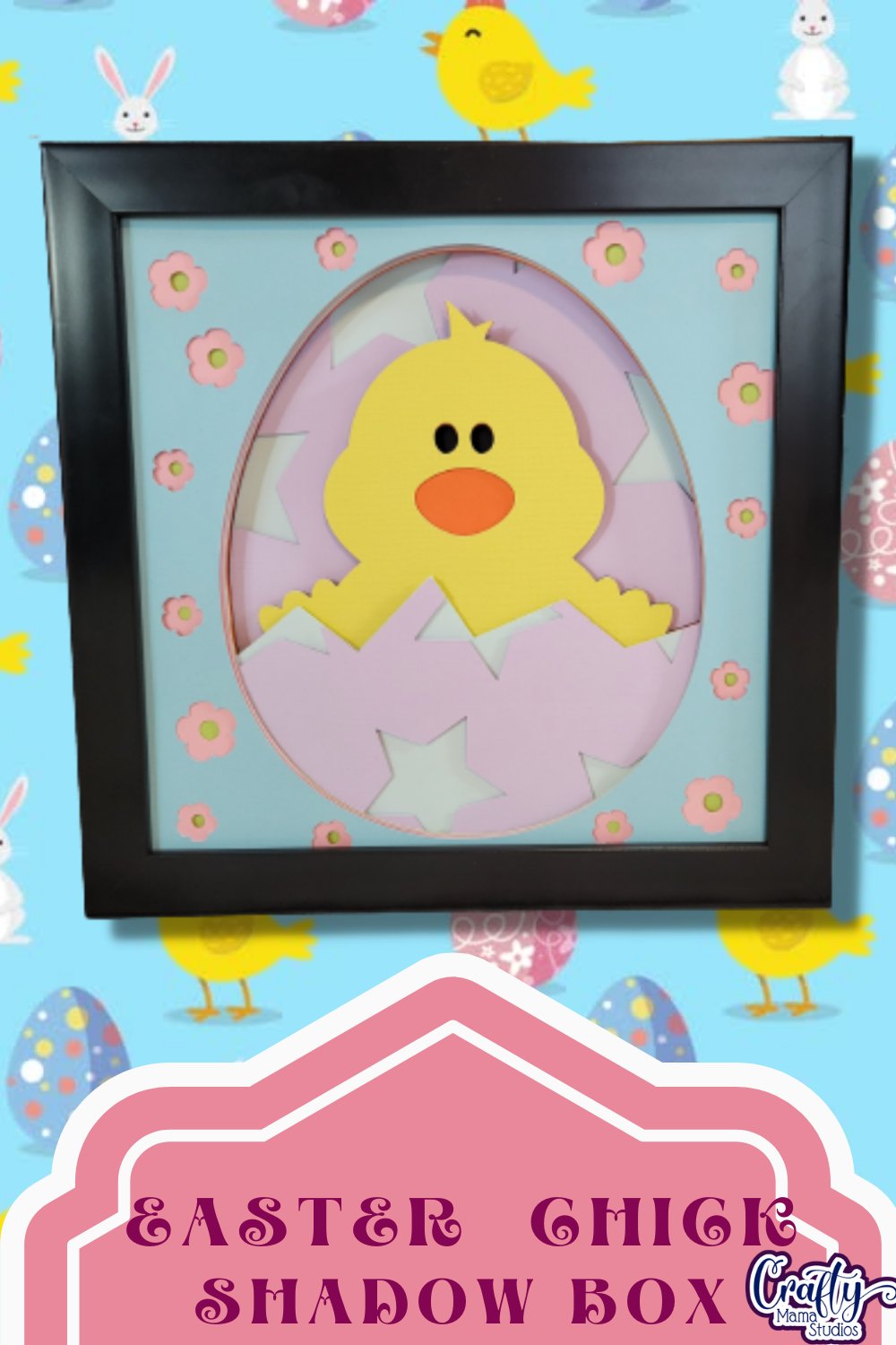 Easter Svg Shadow Box, 3D Layered Easter Chick In Egg File