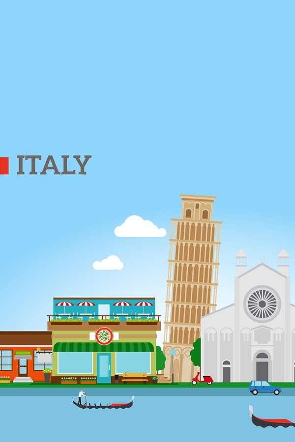 Italian Cuisine background with woman chef