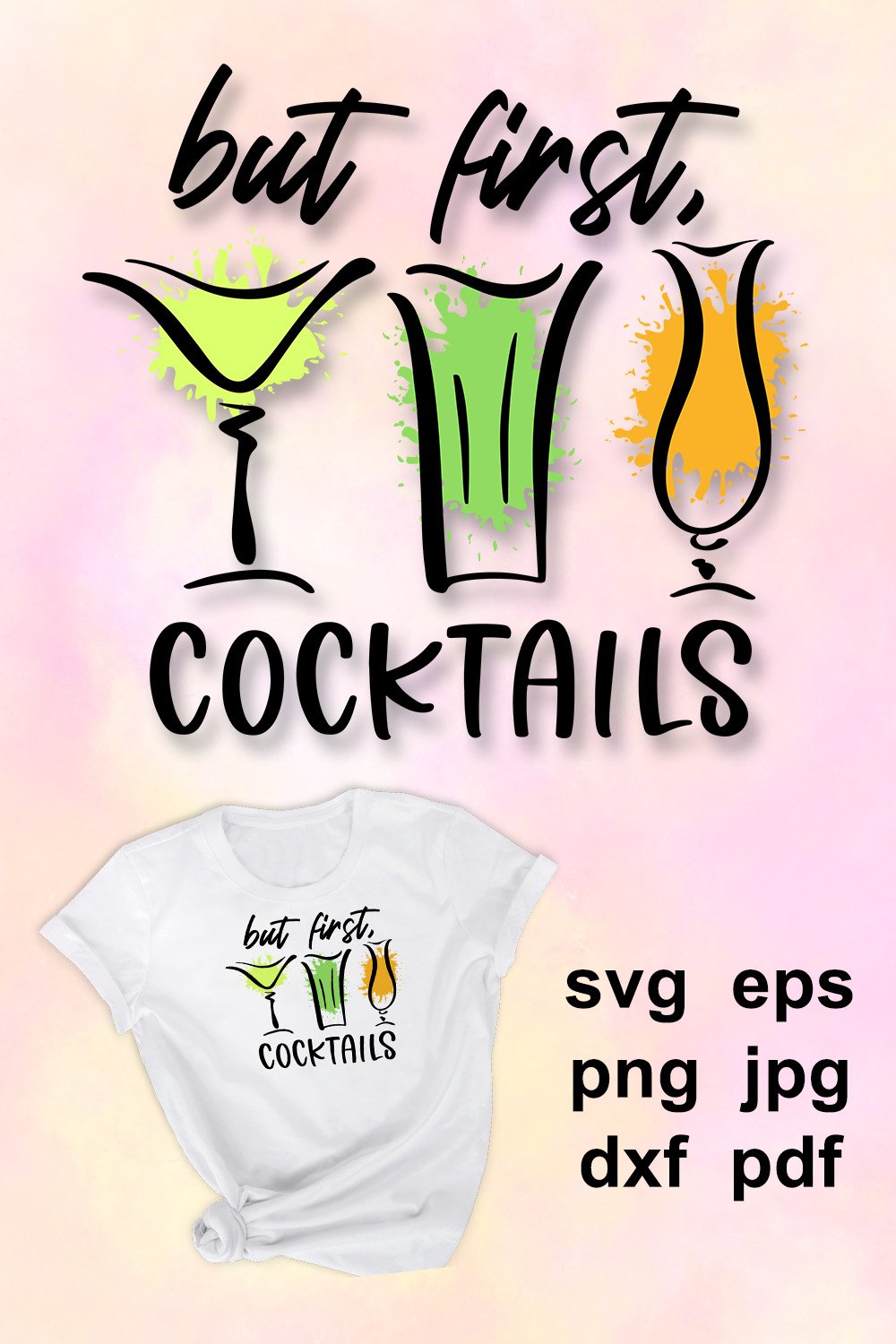 But first cocktails SVG alcohol quotes, summer drink.
