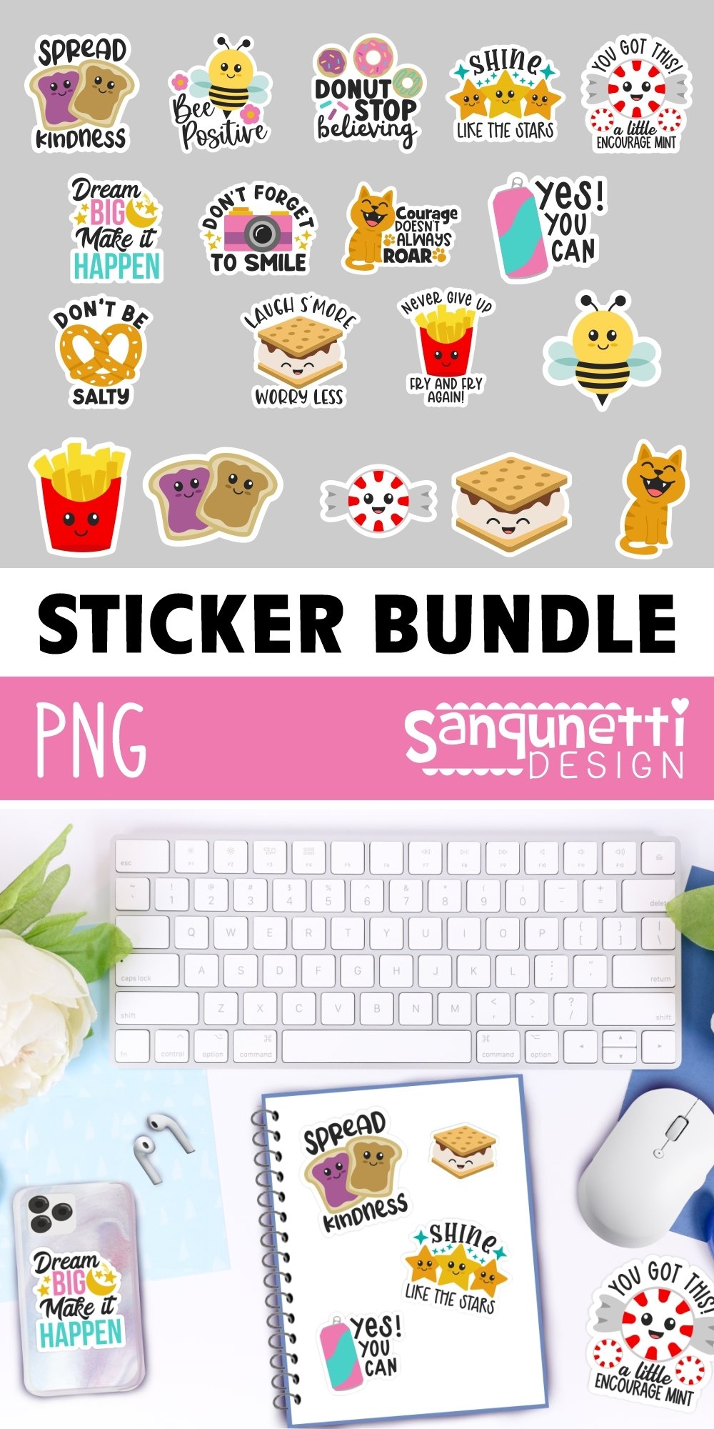 Cute Positivity Sticker Bundle