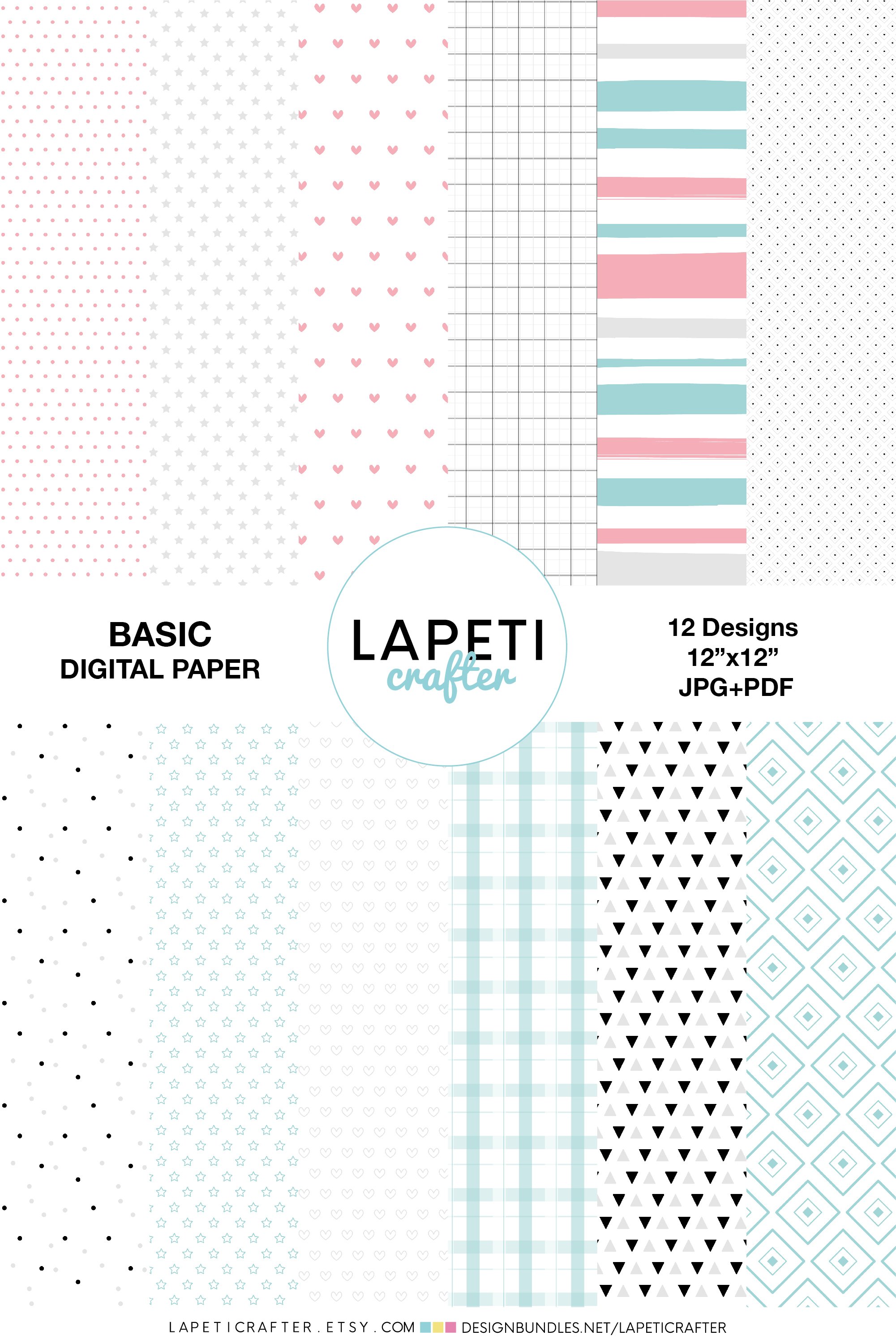 Digital Scrapbooking Paper Baby - Pastel Colors