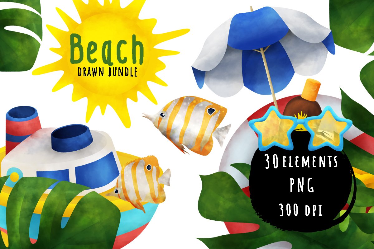 Drawn beach bundle. Part 1