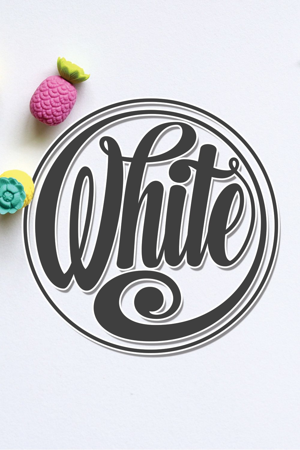 White in Round Lettering SVG