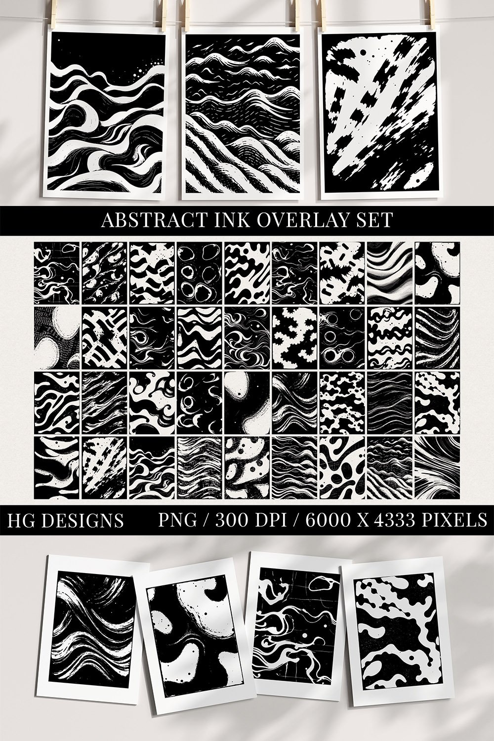 36 Abstract Ink Png Overlays