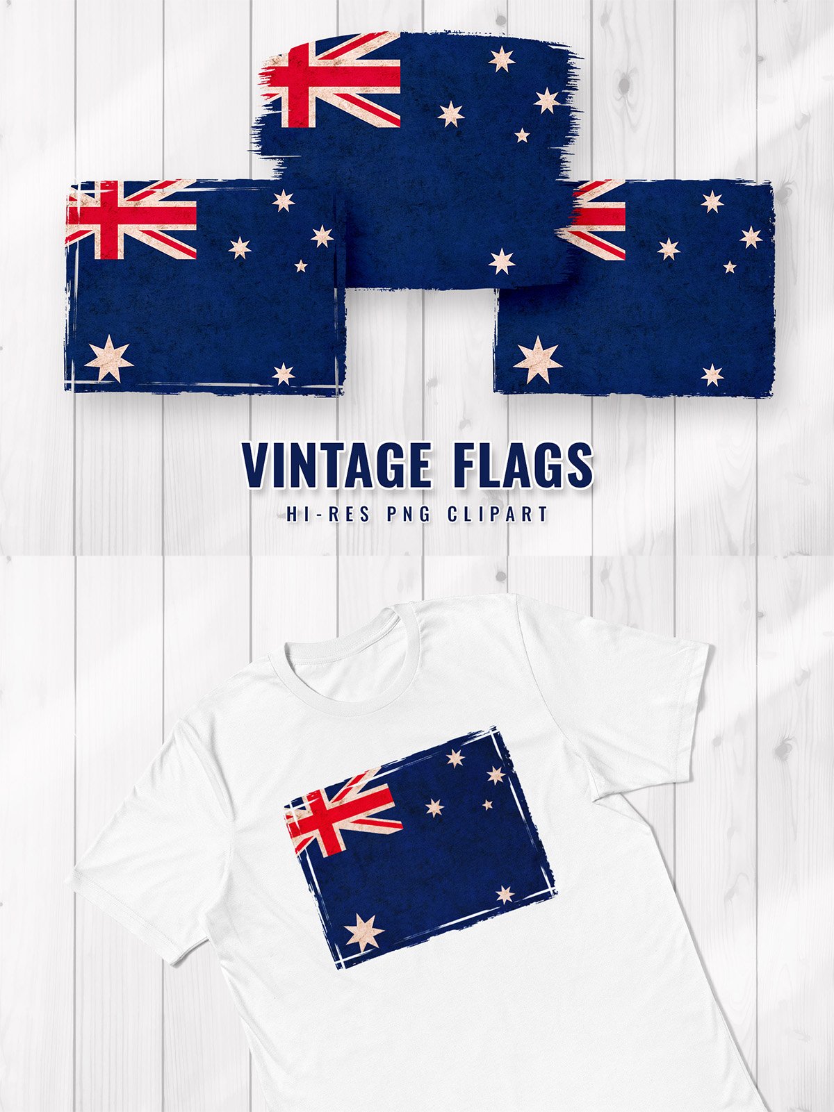 Distressed Australian Flag Sublimation Backgrounds