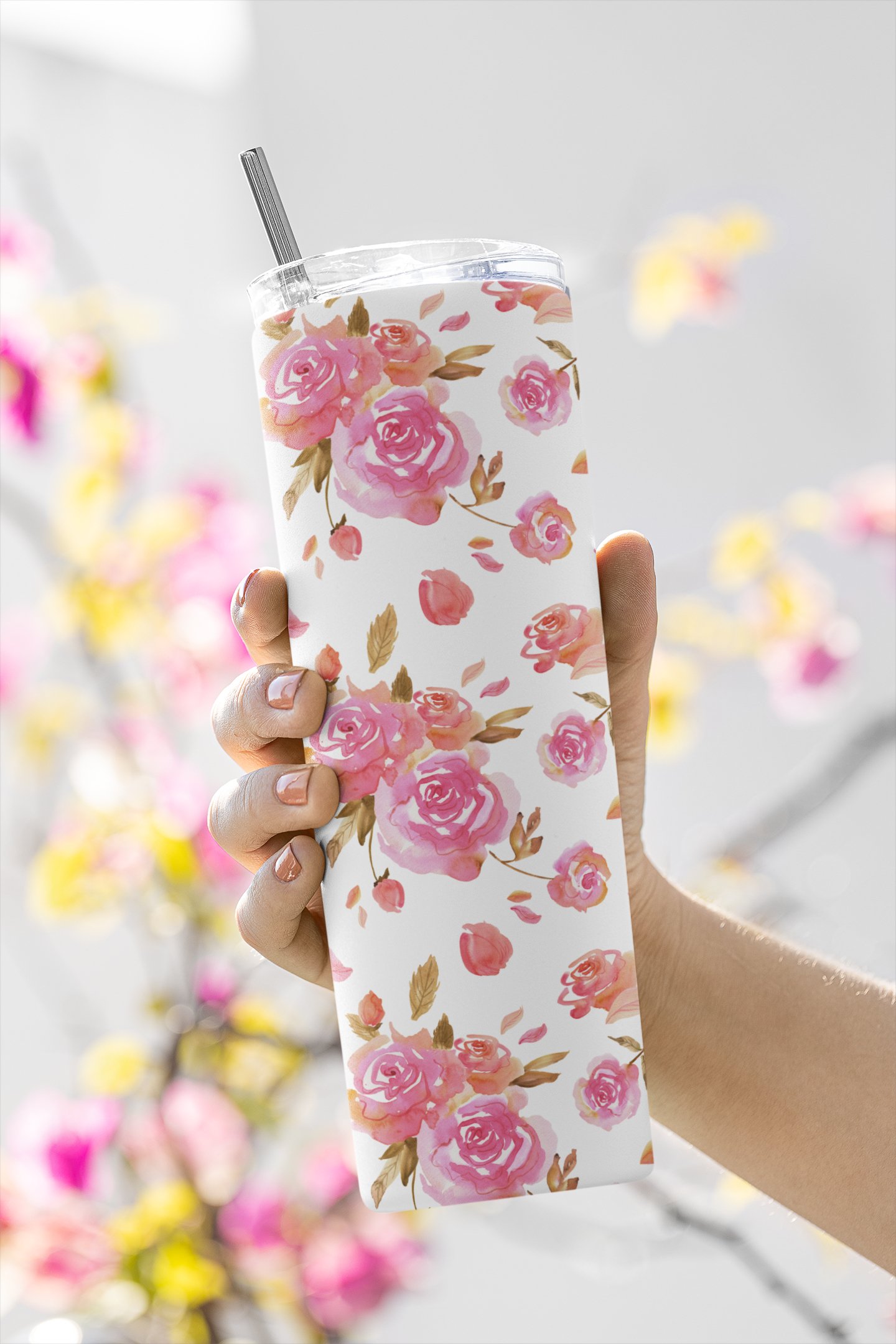 Pink Roses Tumbler Sublimation 20oz (2547067)