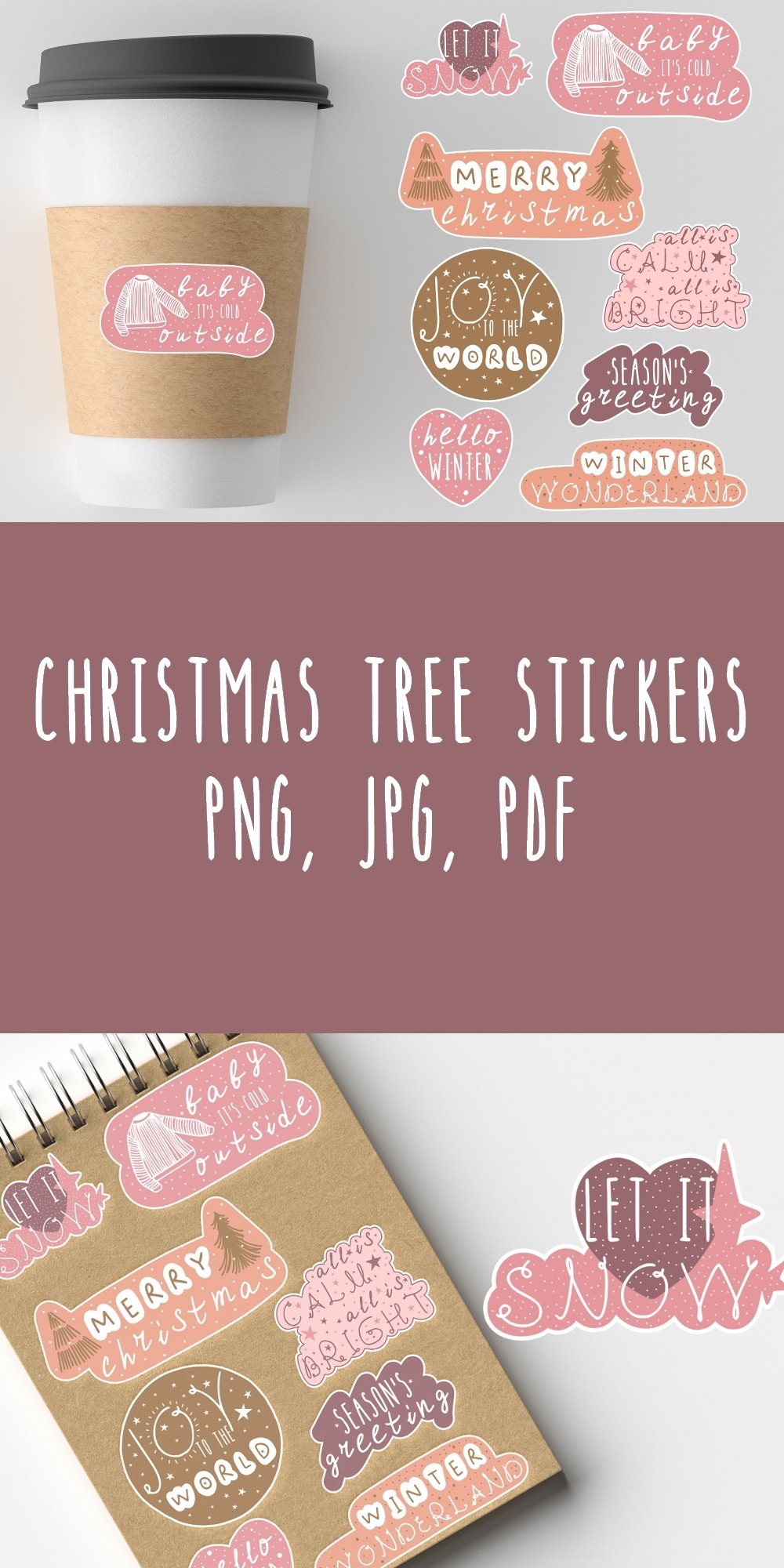Christmas quotes stickers sheet