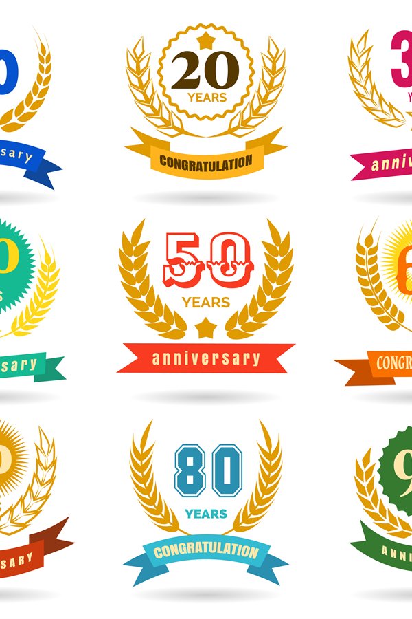 Anniversary numbers design collection