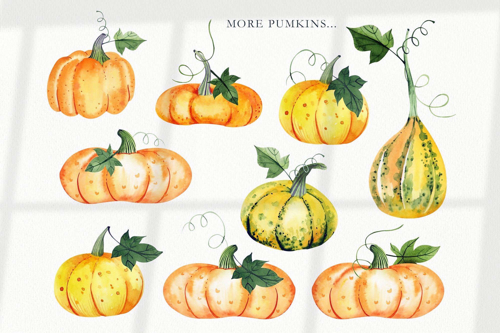 Watercolor Halloween clipart Pumpkins creator for kids