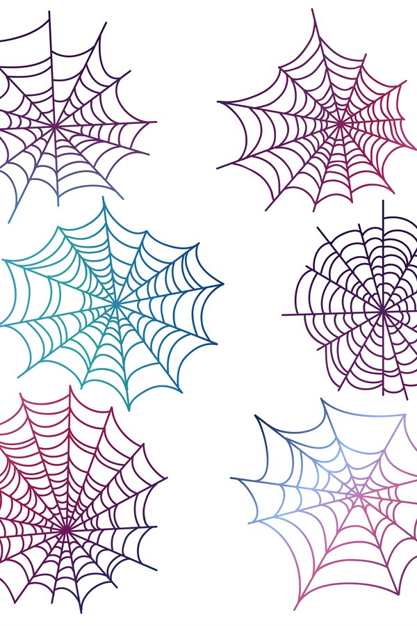 Colorful spider web isolated