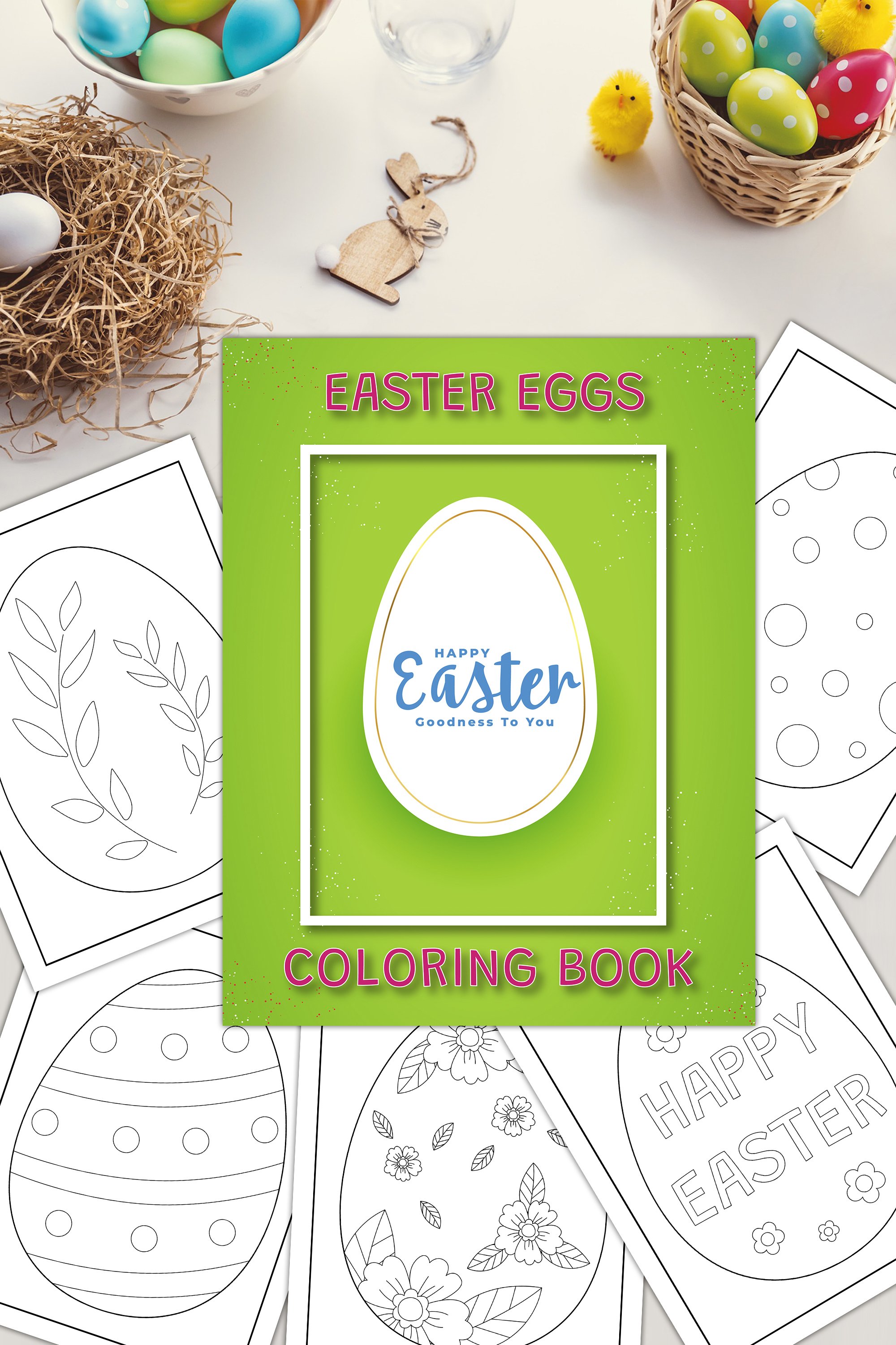 Easter Eggs - Coloring book/pages - Happy Easter