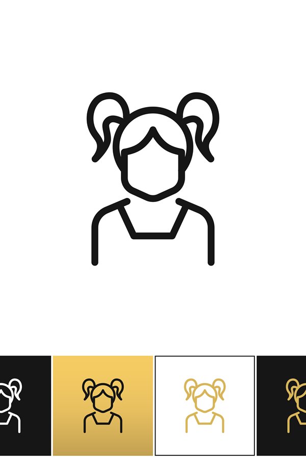 Teenage girl vector icon