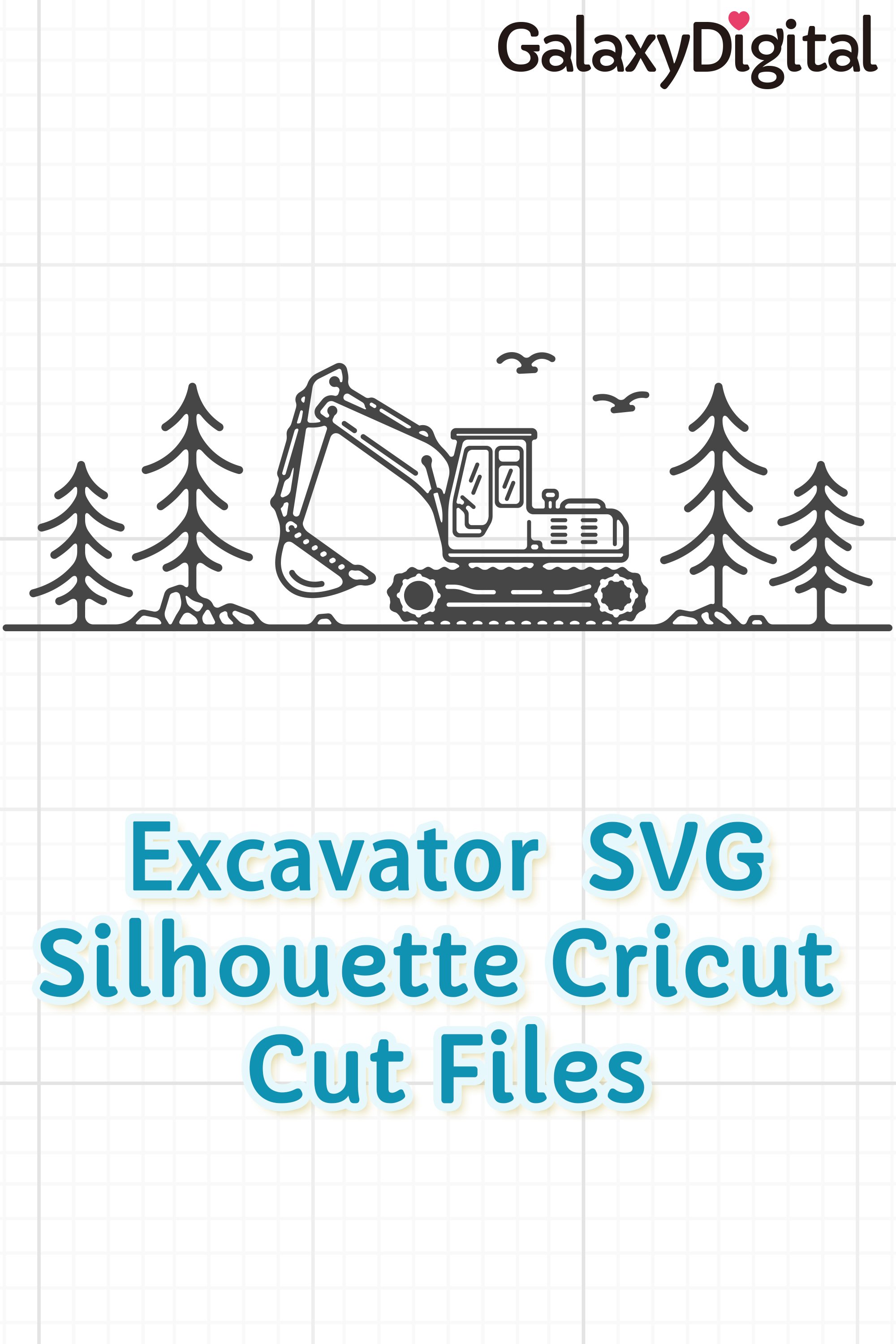 Excavator Scene SVG, Digger SVG