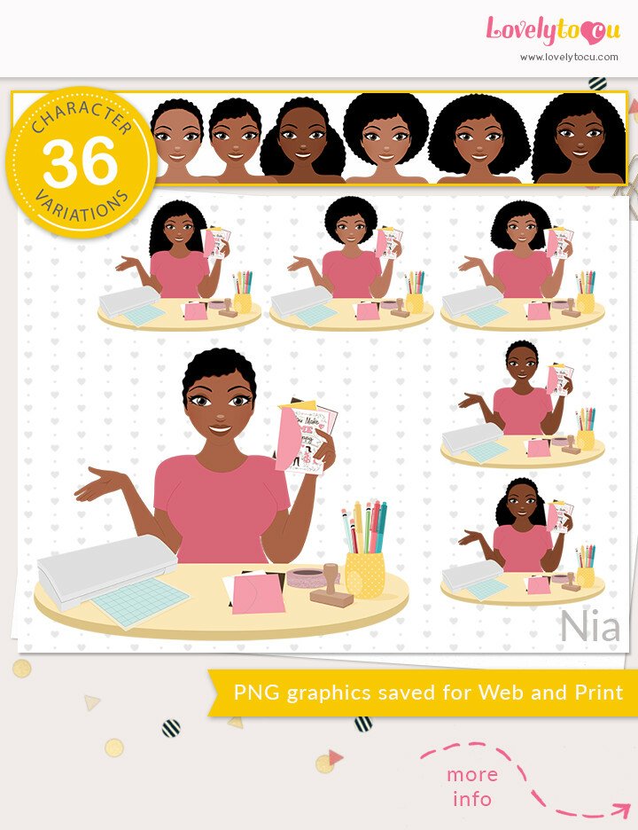 Card crafter girl, paper crafts, paper cutting - LVY20 Nia