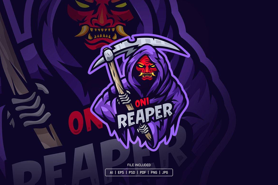 oni reaper mascot logo