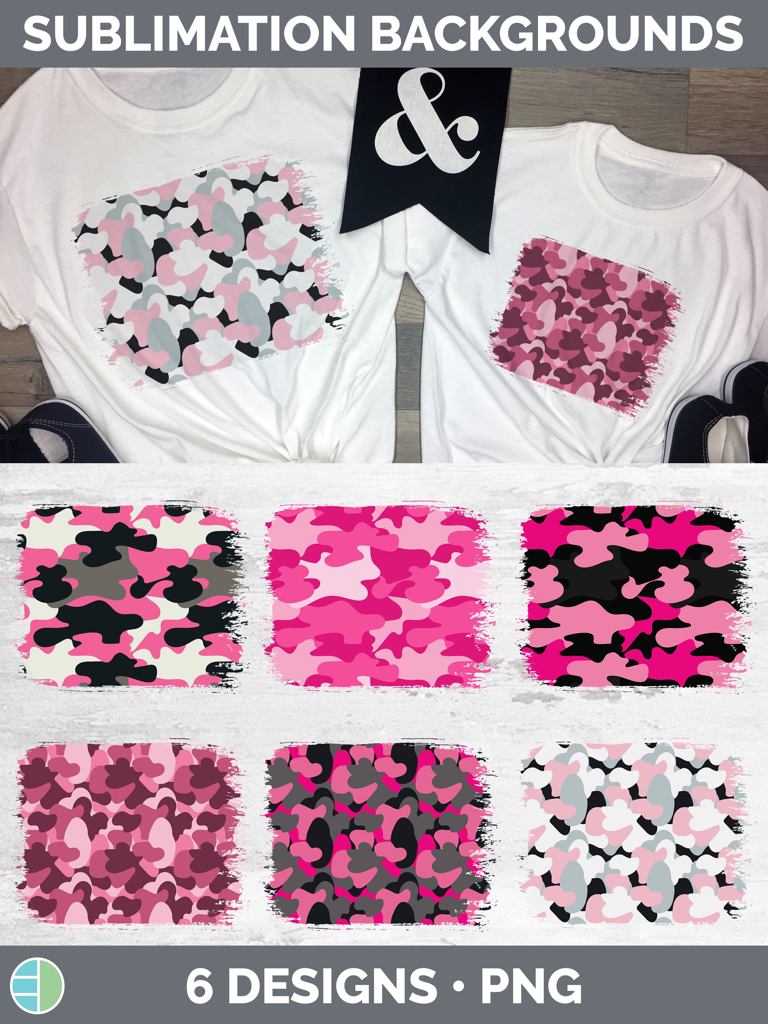 Pink Camo Distressed Sublimation Background