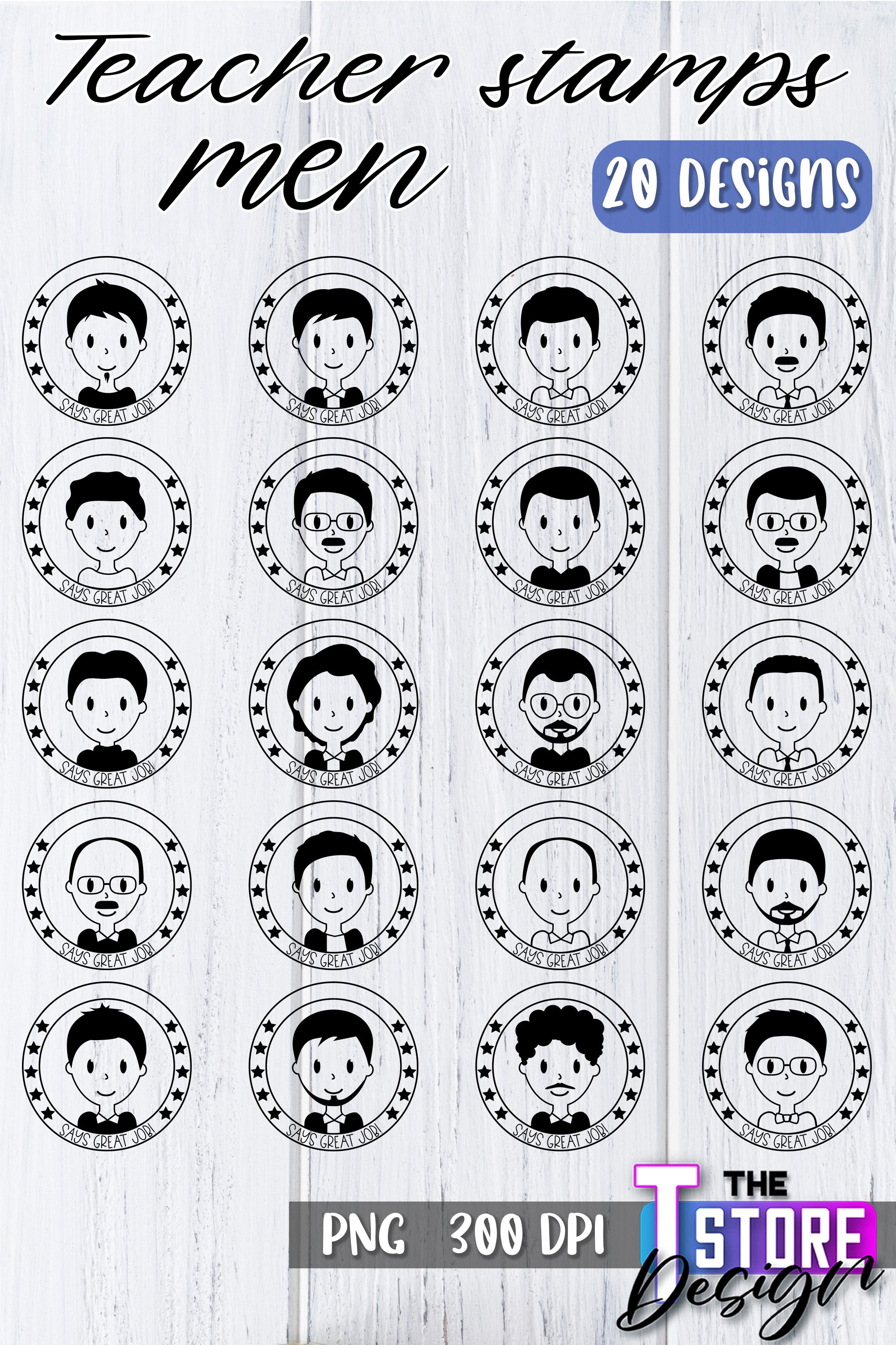 Teacher Stamps Men Bundle | Teacher Stamps PNG Design |Men
