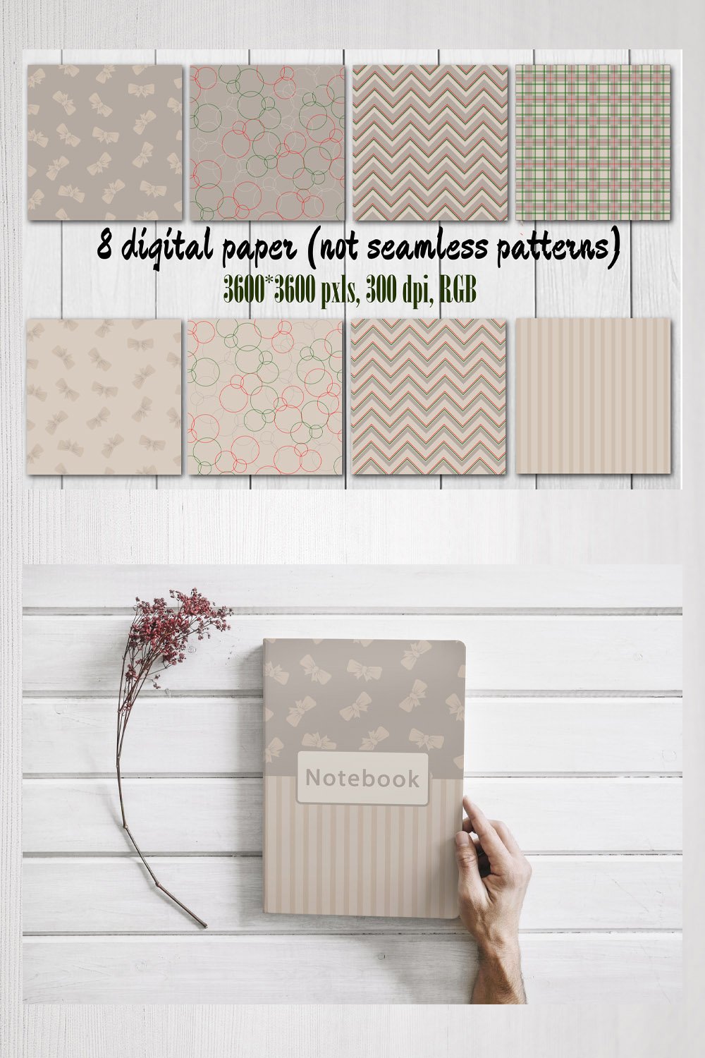 Set of digital paper in beige colors.