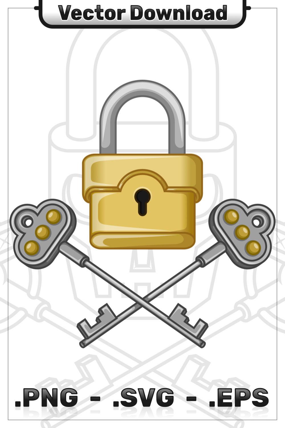Vector Design of Padlock with Old Keys