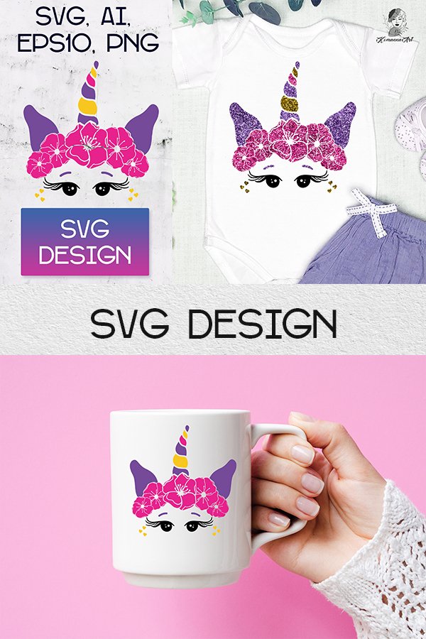 Unicorn face SVG design, Birthday unicorn SVG (1333182)