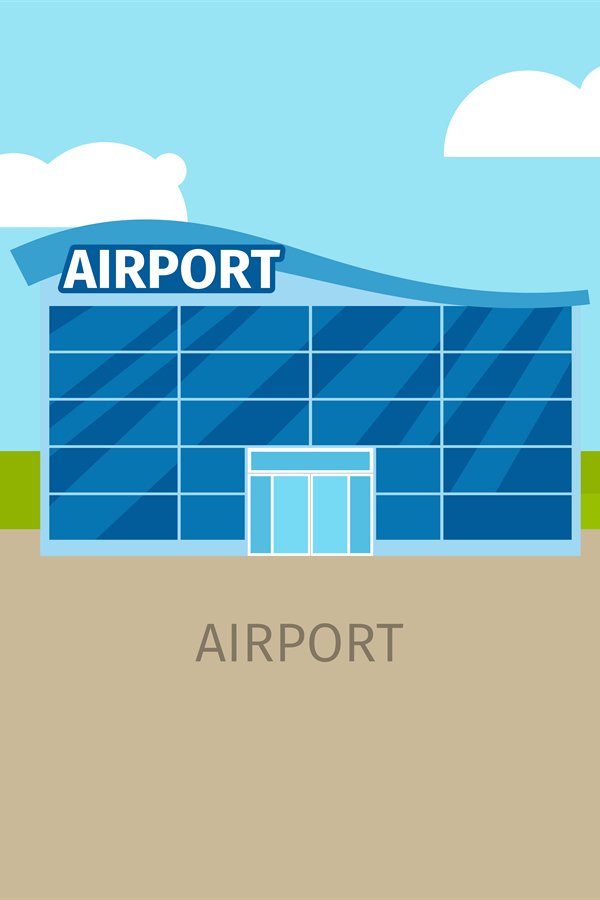Colored airport building illustration