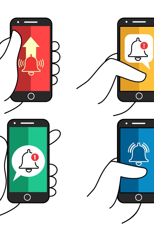 Push notification phone in hand