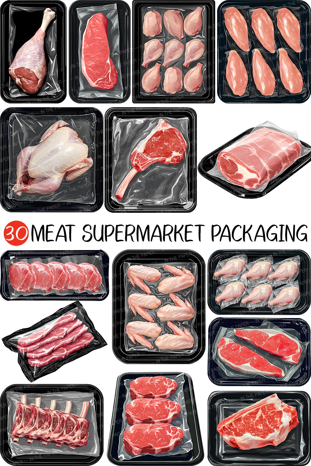 Meat Supermarket Packaging PNG | Chicken Beef Pork Turkey