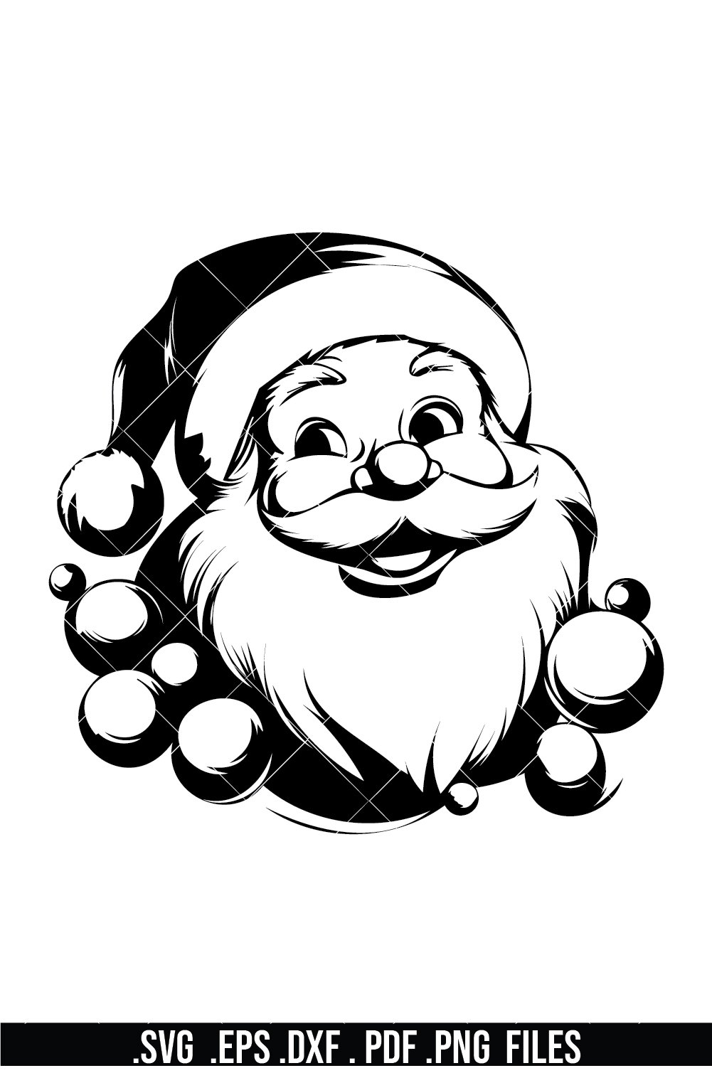 Cute Santa Face Christmas SVG