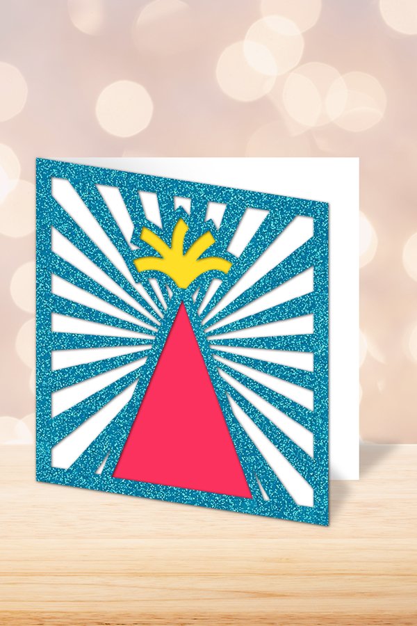Party Hat Papercut Card SVG