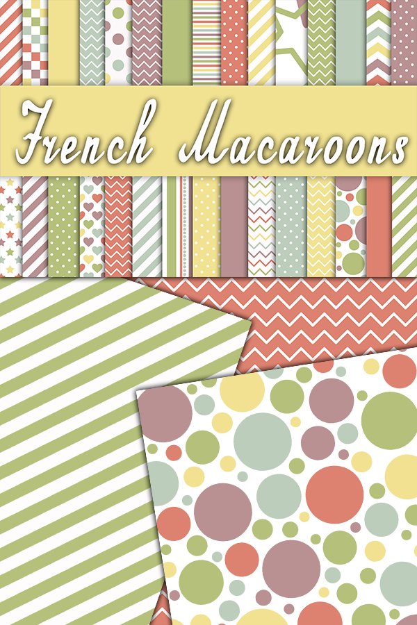 French Macaroons Digital Paper (37308)