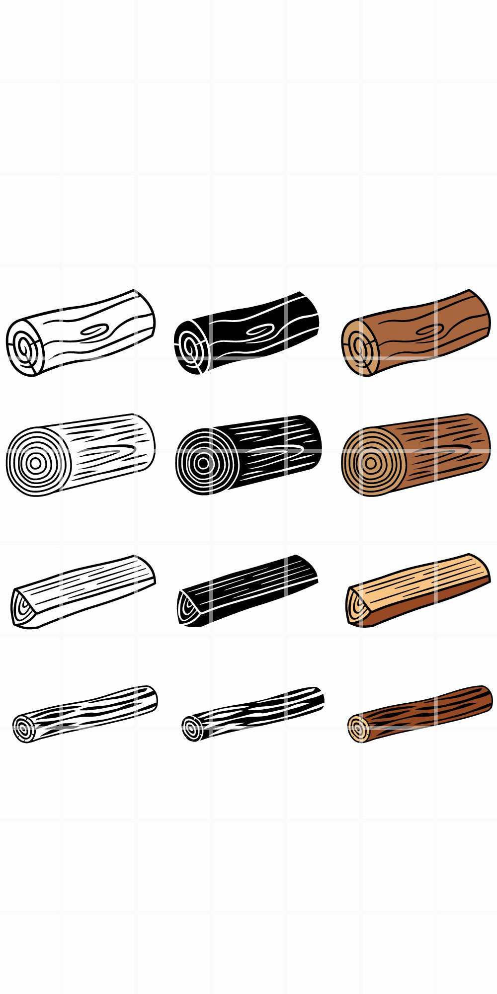 Wooden log SVG. Wooden log png. Wooden log cut file. Vector.