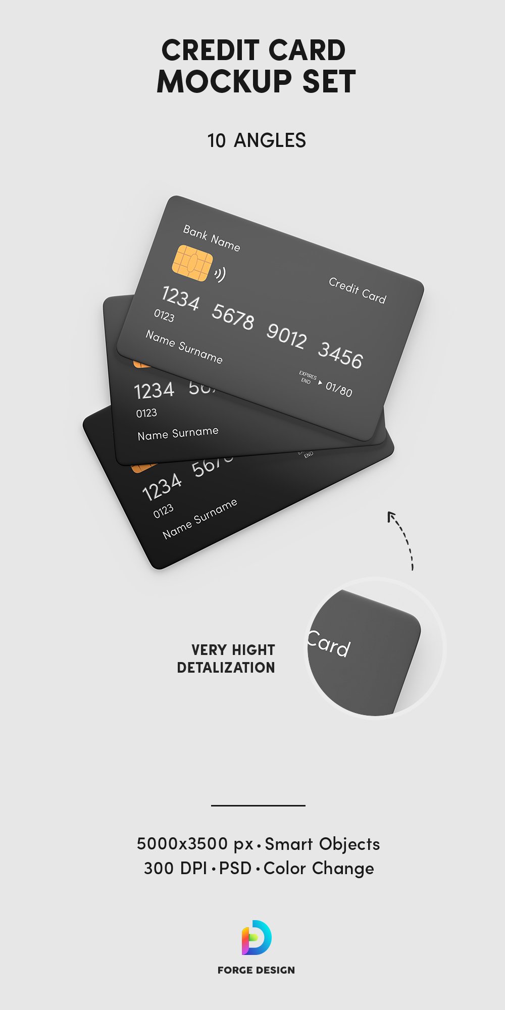 Credit Card Mockup Set