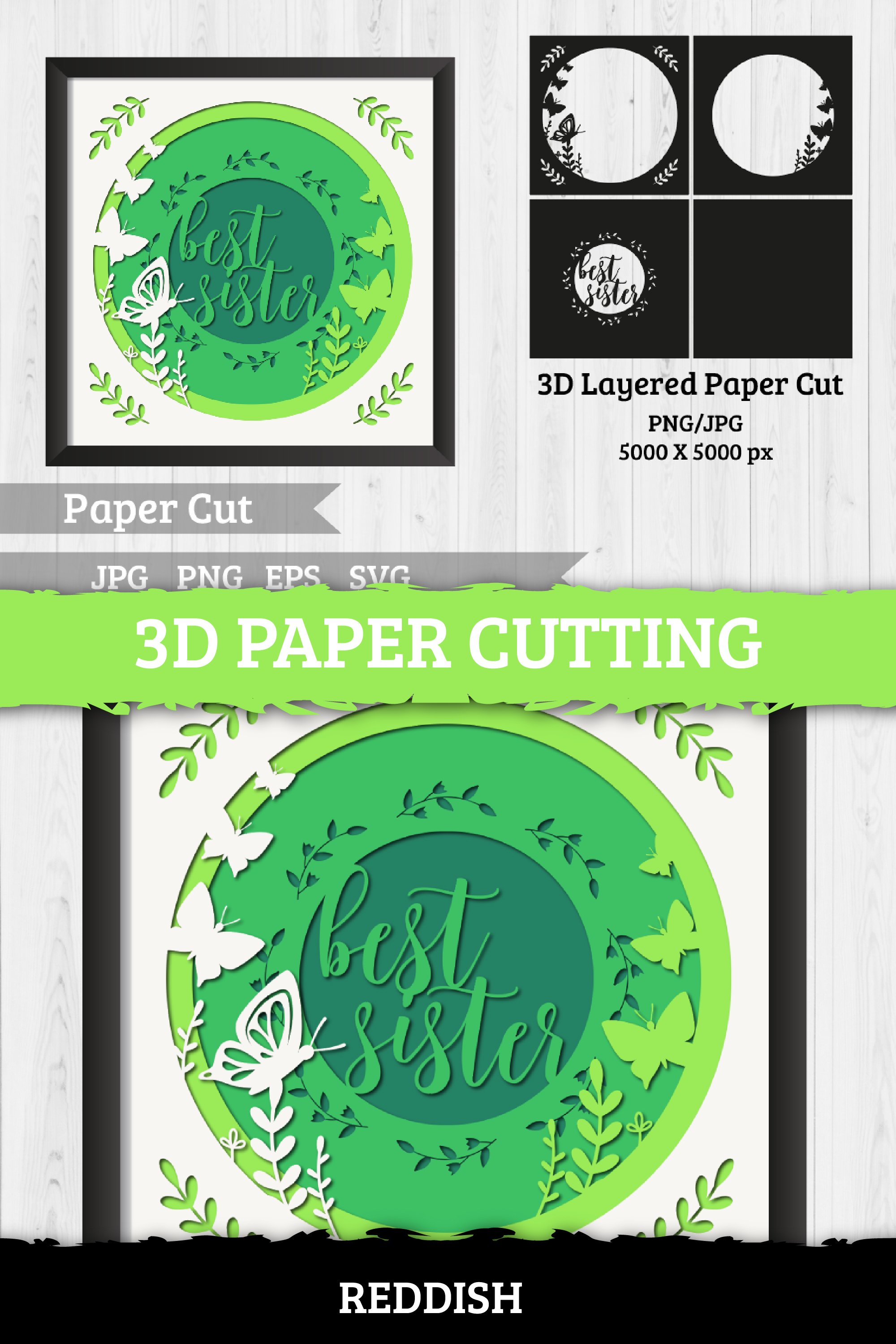 Best Sister shadow box, SVG, 3d papercut SVG, layered paper