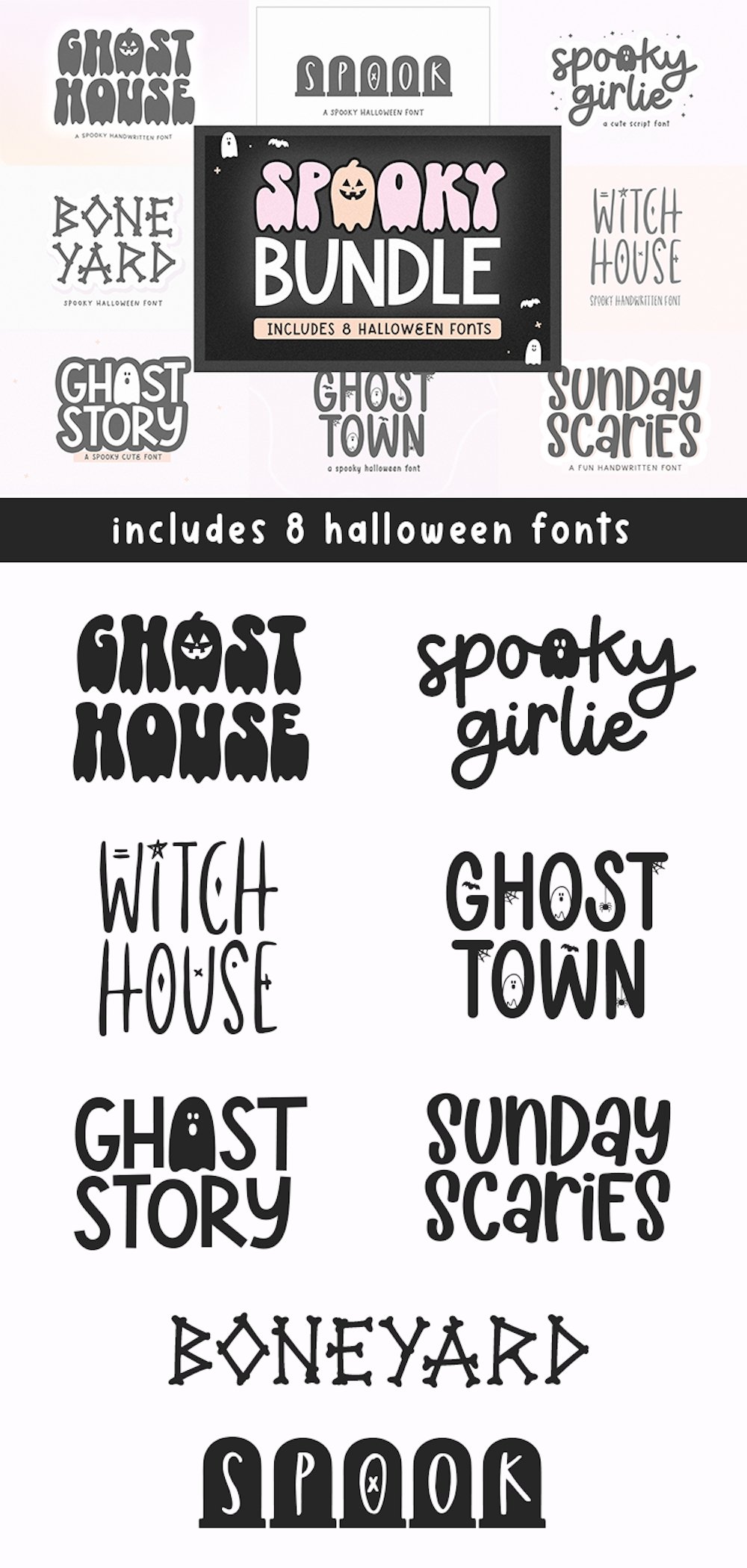 Spooky Halloween Font Bundle (2685587)