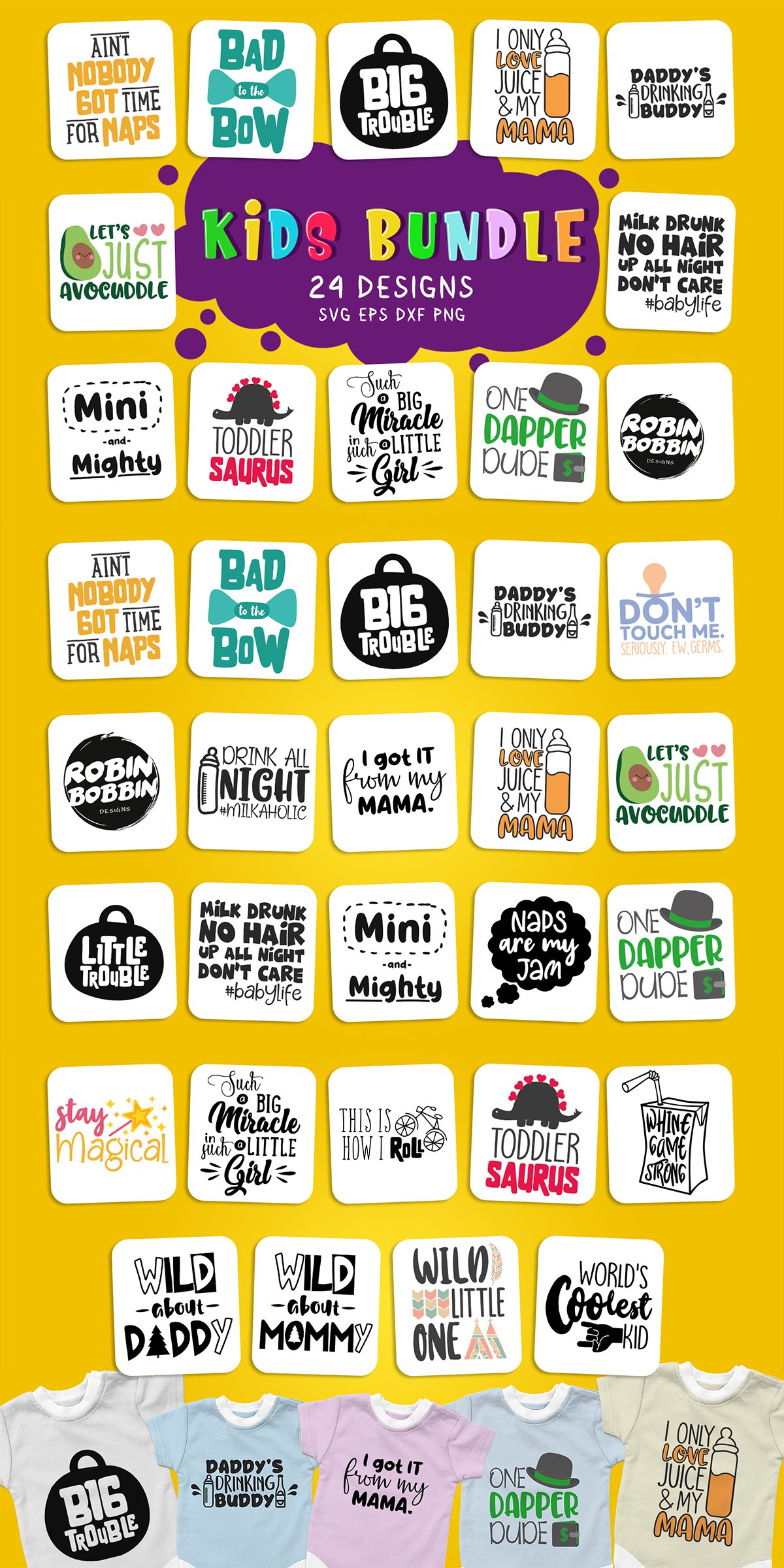 Big Kids Bundle - Baby Bundle of 24 Designs (302747)