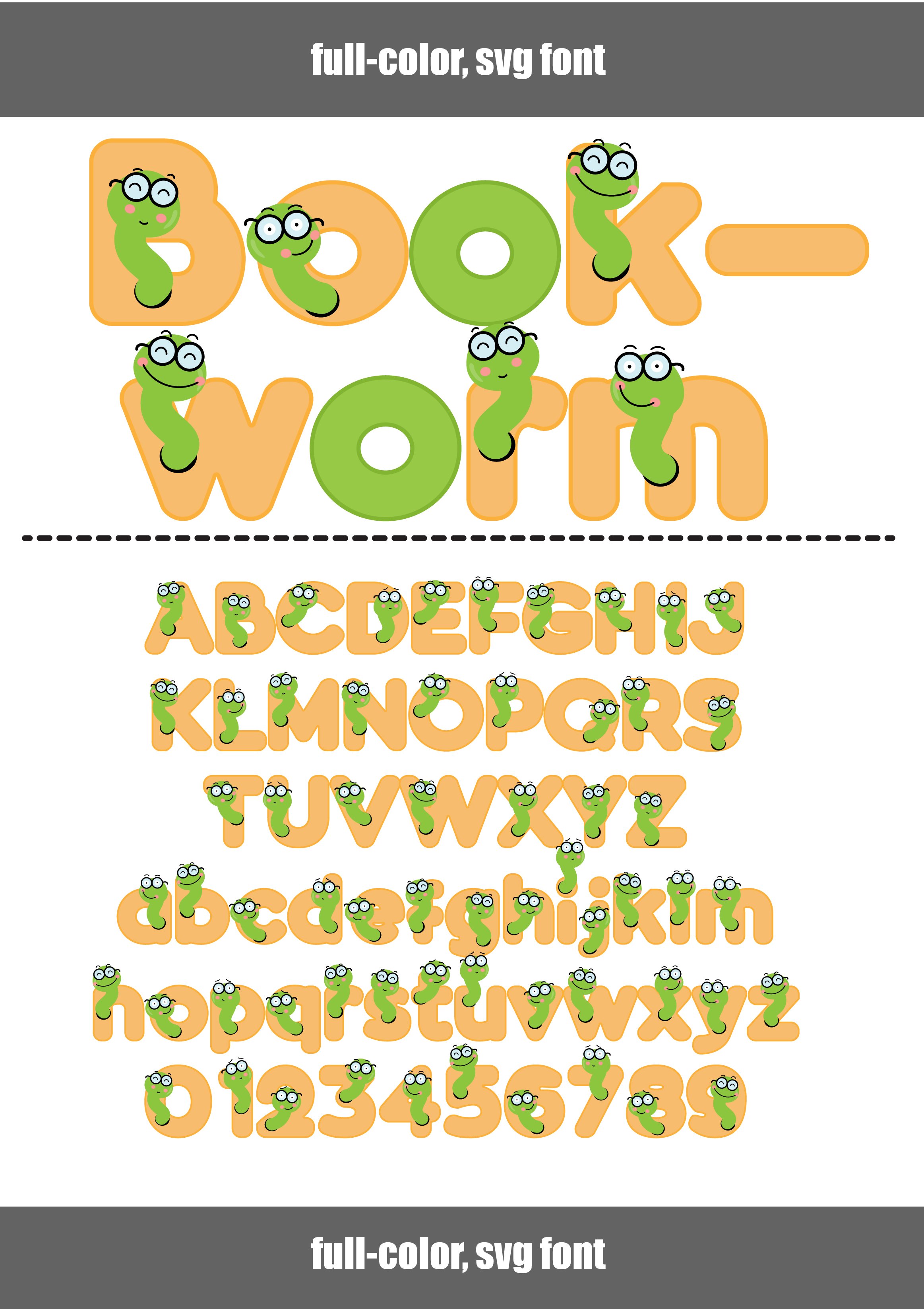 School Themed Full Color SVG Font