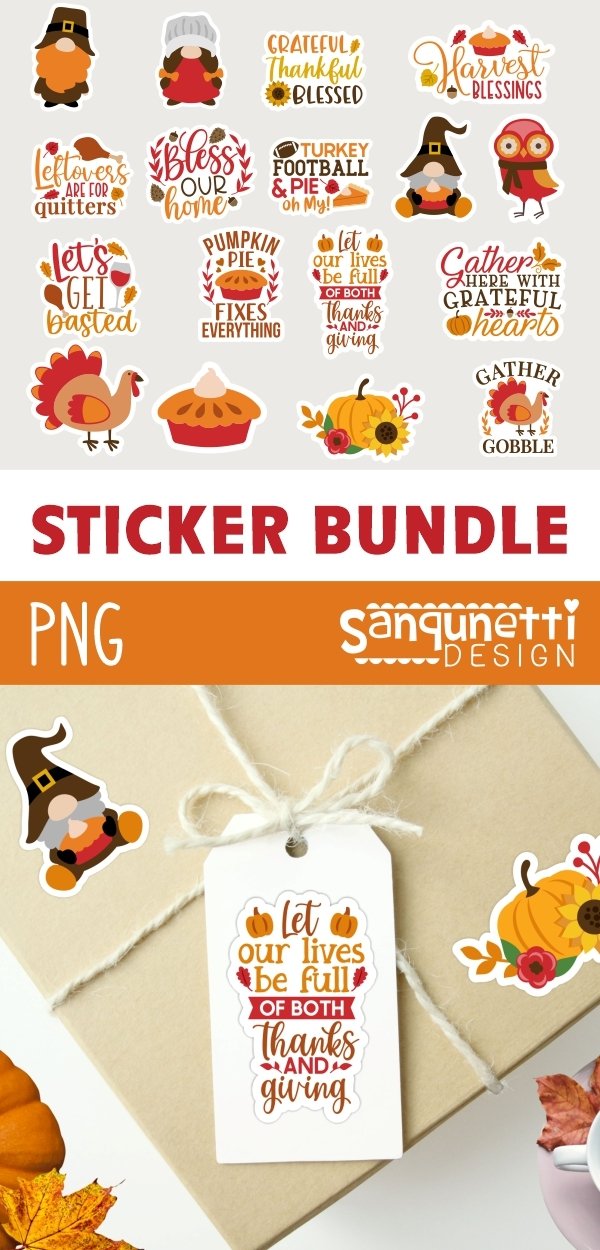 Fall lettering and graphics sticker bundle