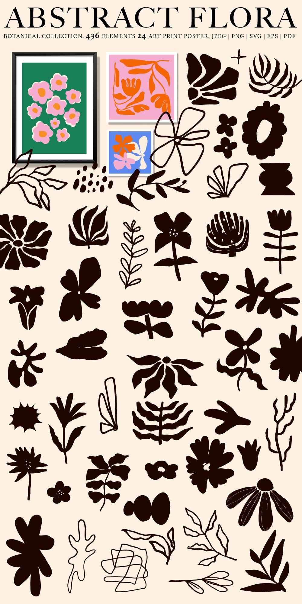 Abstract Flora Botanical Collection for Creative Designs