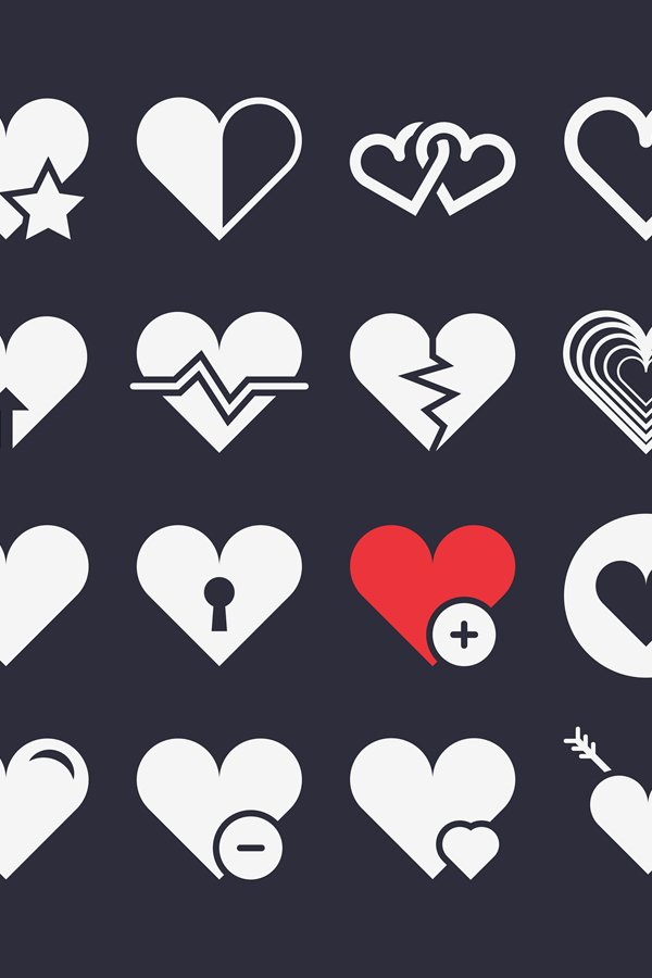 Abstract heart vector icons