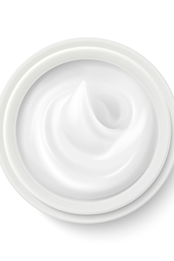White cream in package container top view vector illustratio